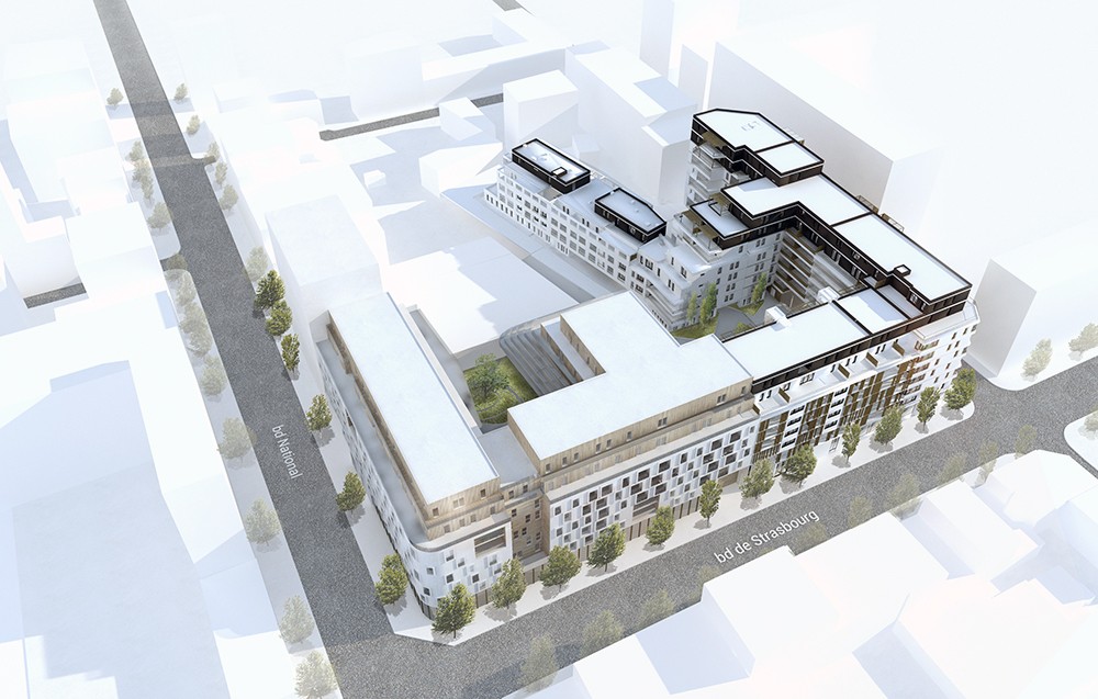 Visuel 3D d'architecture + cartes du site | Graphisme, infographie 3D